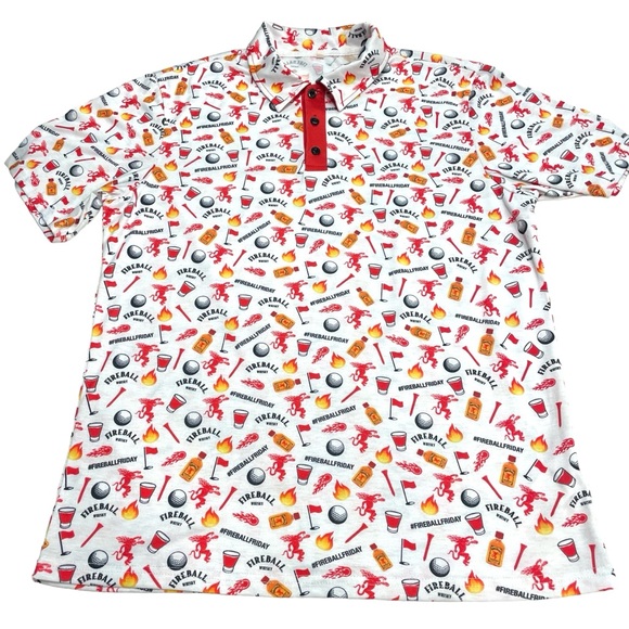 Fireball | Shirts | Fireball Cinnamon Whisky Mens M Polo Golf Golfer ...